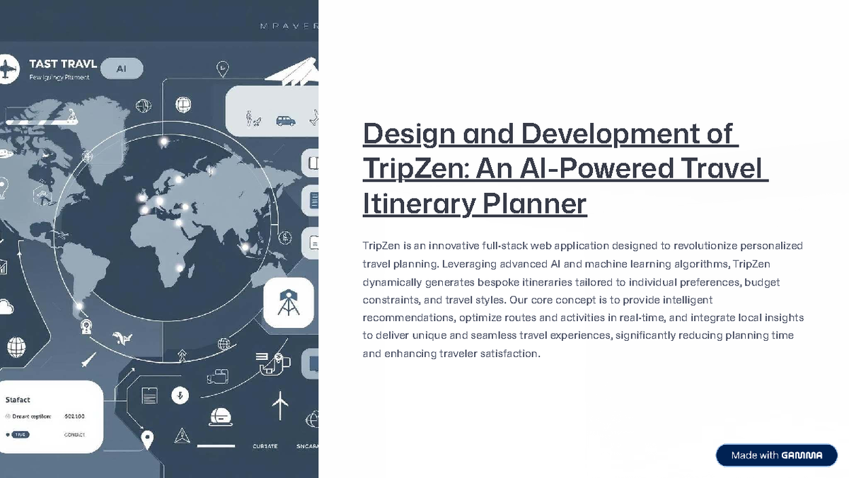 Design and Development of TripZen: AI Travel Itinerary Planner - Studocu