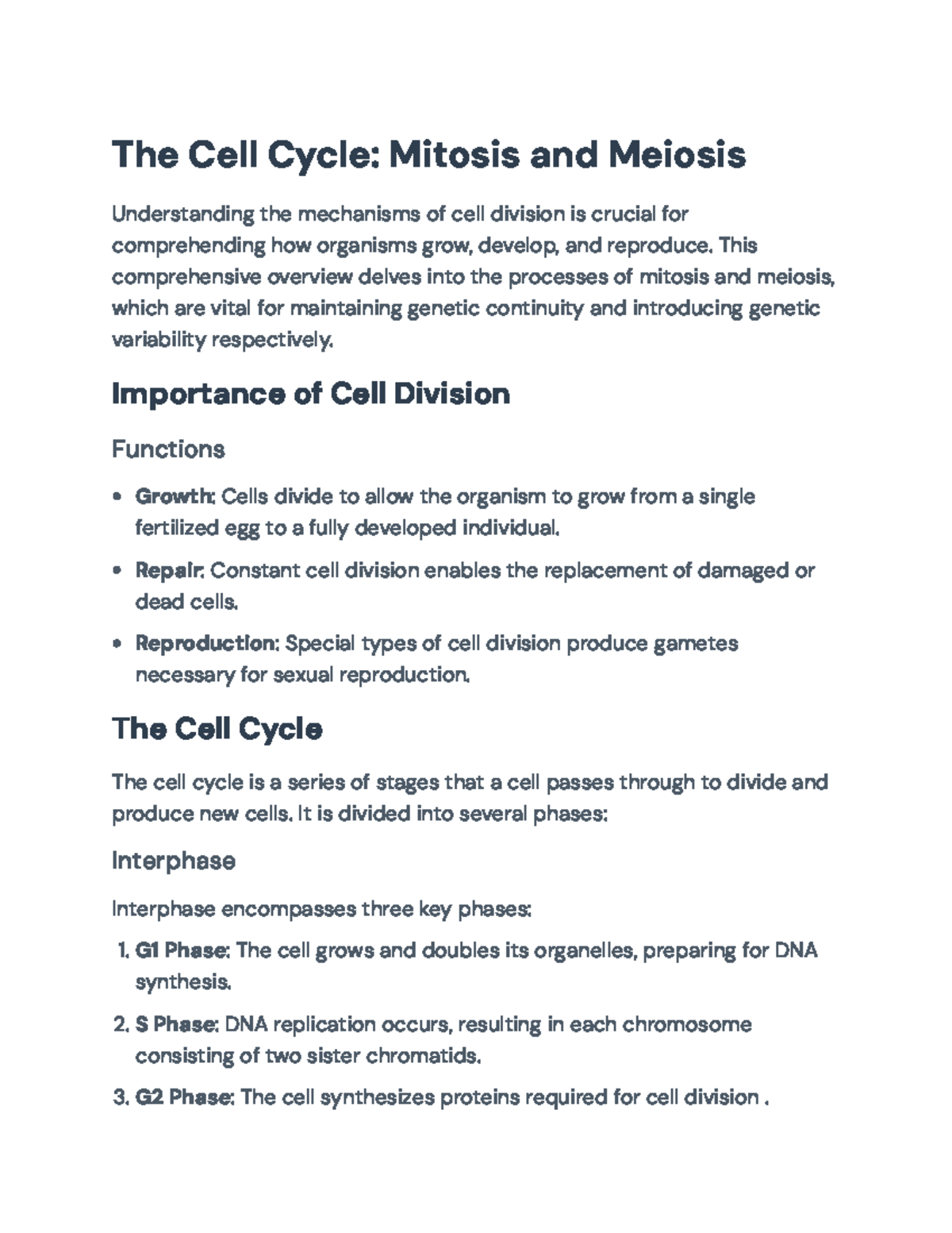 Cell Cycle Overview: Mitosis and Meiosis Explained - The Cell Cycle ...
