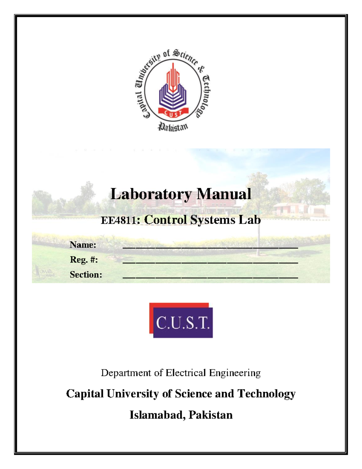 Laboratory Manual EE4811: Control Systems Lab - Experiment 1 in MATLAB ...