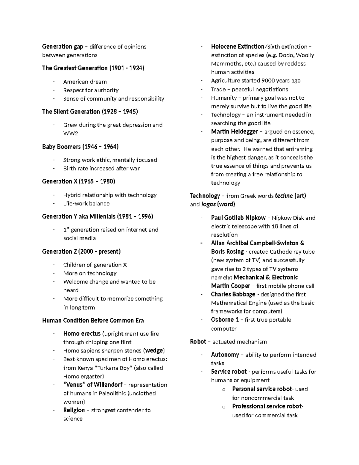 STS031 Prefinals Study Notes: Generational Perspectives & Technology ...