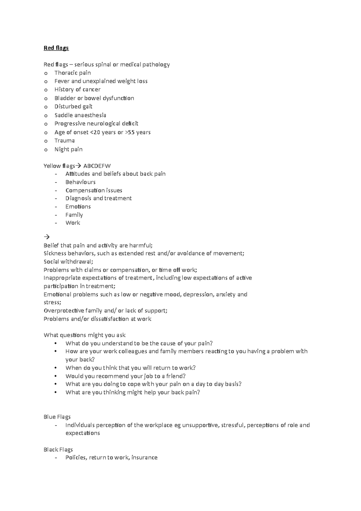 Lumbar Spine Assessment: Red, Yellow, Blue Flags & Key Exam Techniques ...
