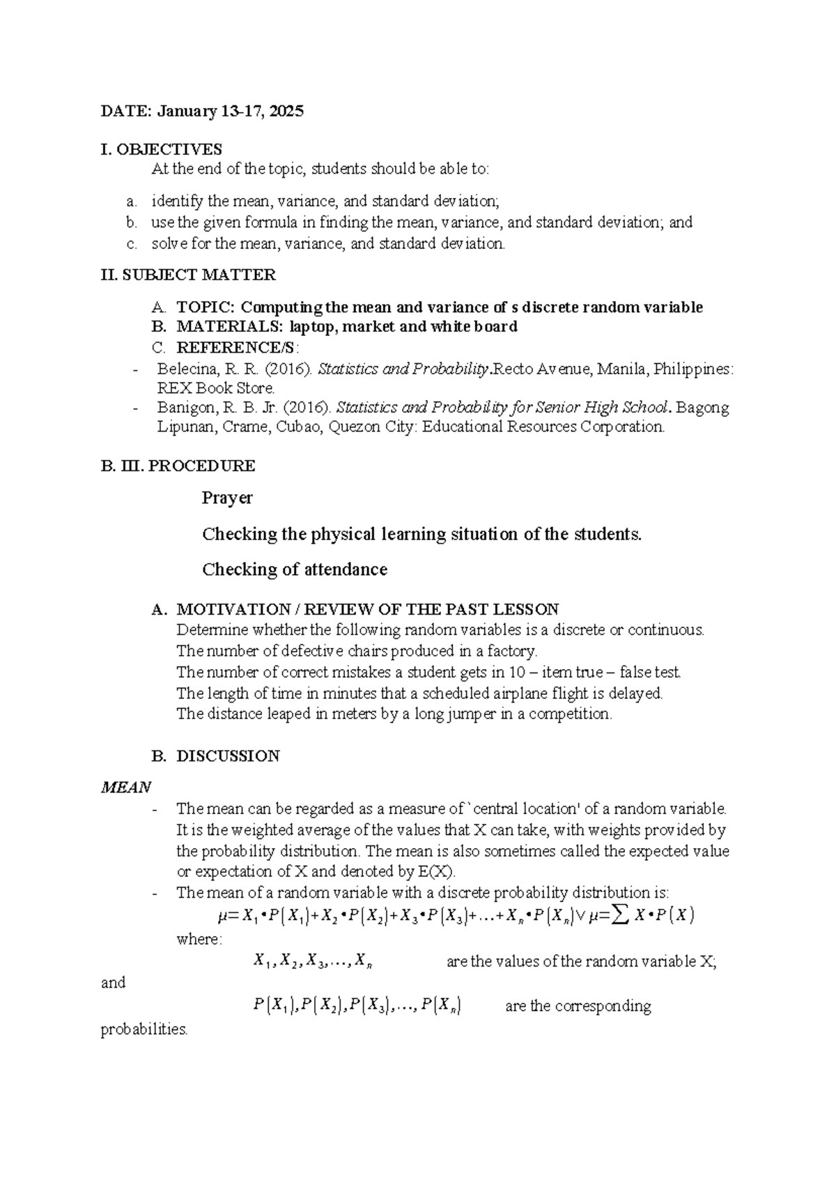 Statistics 101: Mean, Variance, and Standard Deviation Concepts - Studocu