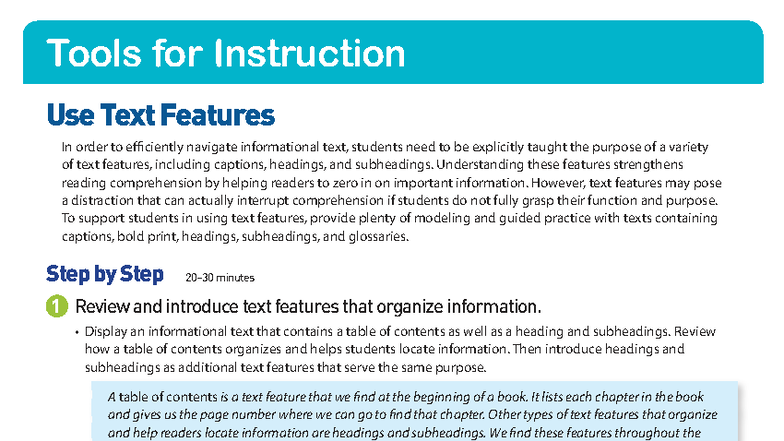 Iready 7 - Using Text Features for Reading Comprehension - Studocu