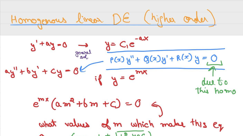Homogeneous Linear Differential Equations: General Solutions and ...