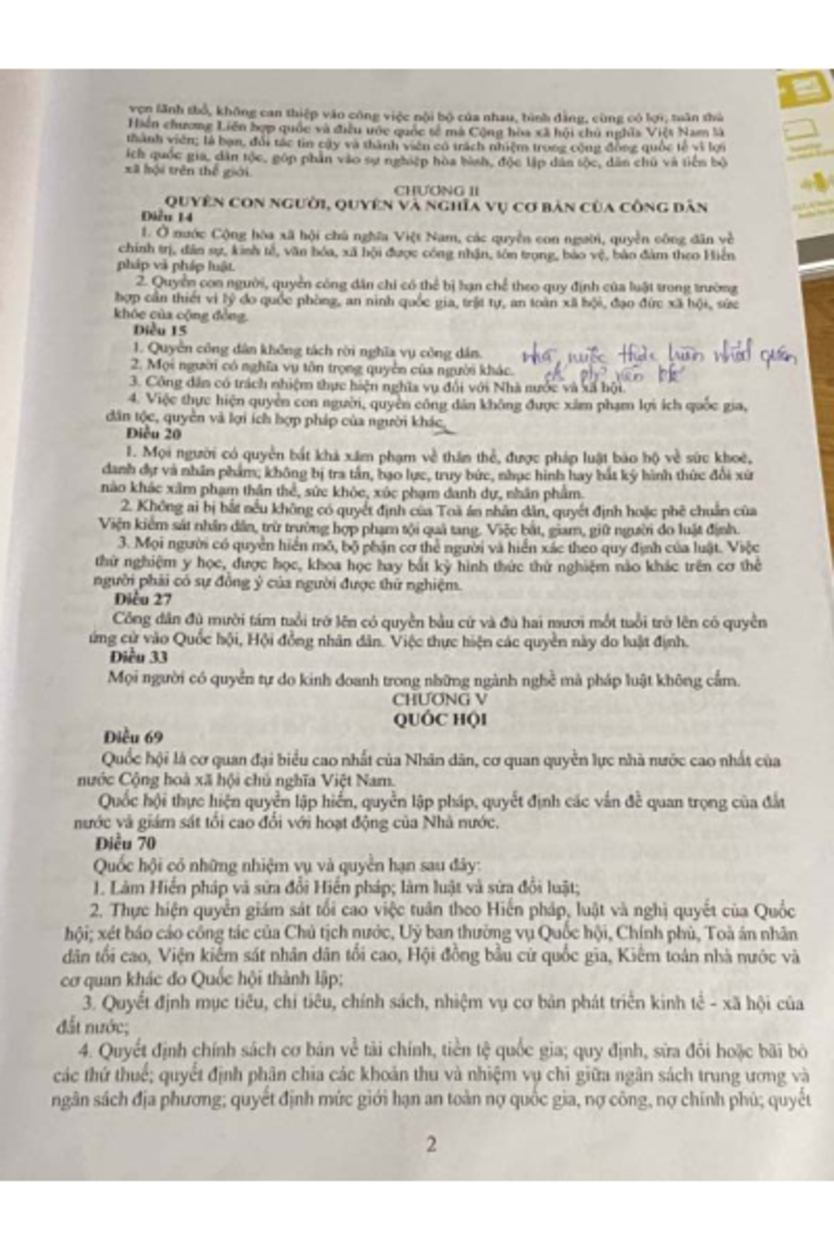 Quyền Con Người và Nghĩa Vụ Công Dân - Chương II (ASUS AIN) - Studocu