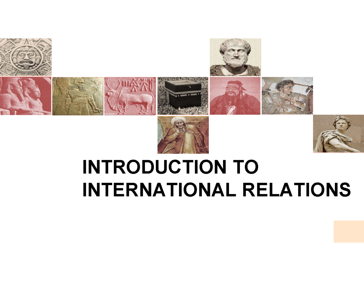 Lesson 1 - Introduction to International Relations Basics - Studocu