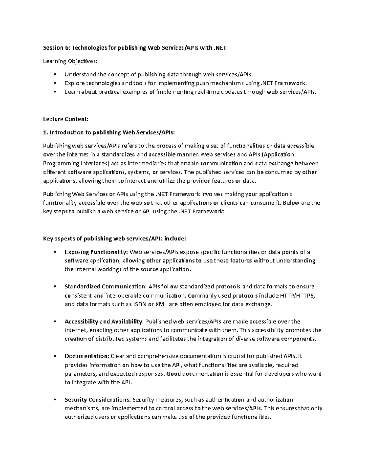 Integrated Systems Technology - Lec 6 - Session 6 : Technologies for publishing Web Services ...