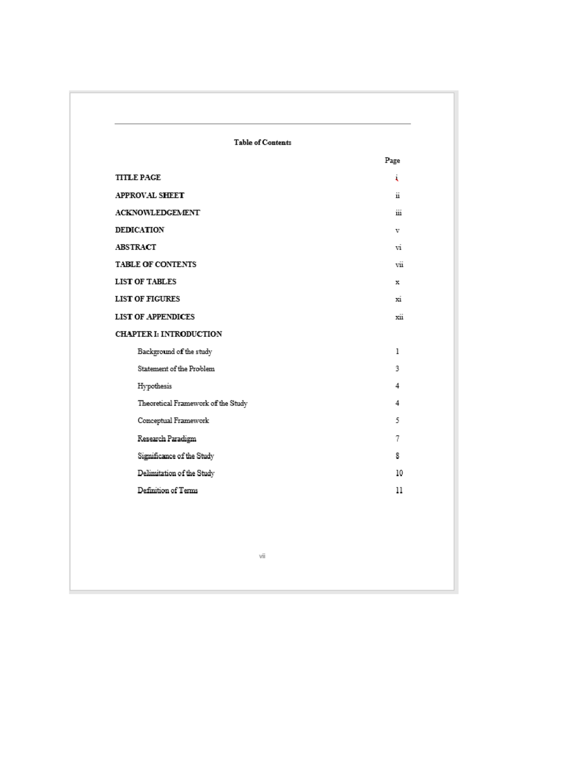 Comprehensive Table of Contents for Research Study Document - Studocu