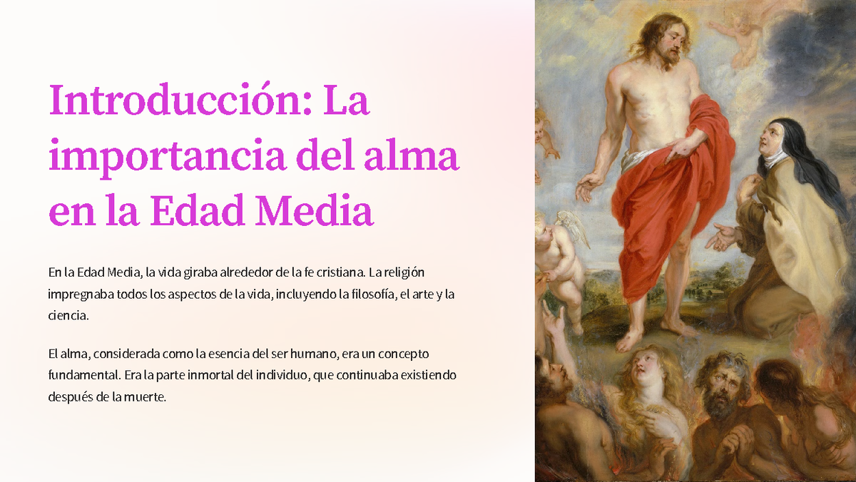 La importancia del alma en la Edad Media: Una exploración cultural - Studocu
