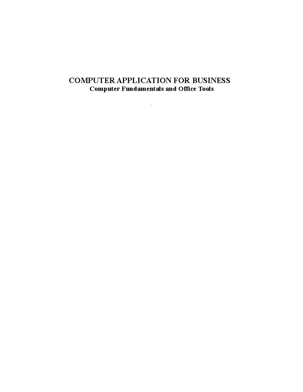 CAB UNIT 1 ,2 ,3 Study Material - COMPUTER APPLICATION FOR BUSINESS ...