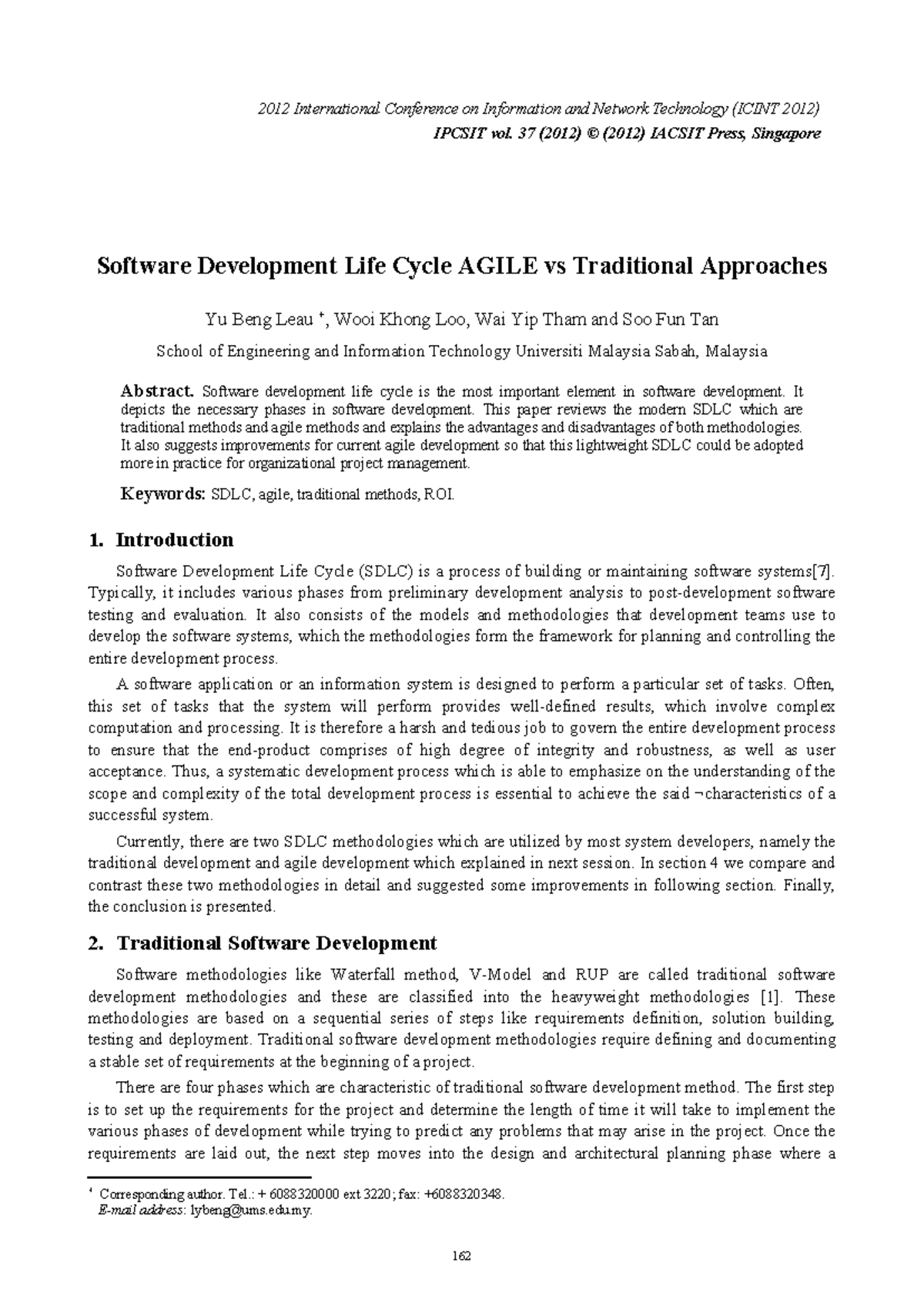 Analysis of Software Development Life Cycle: Agile vs. Traditional ...