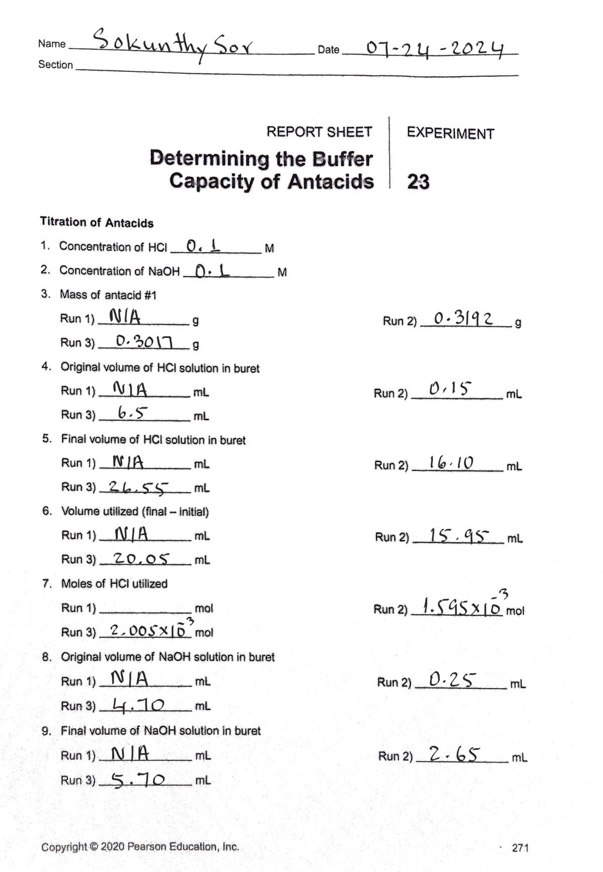Determining Buffer Capacity of Antacids: Experiment Insights and Data ...
