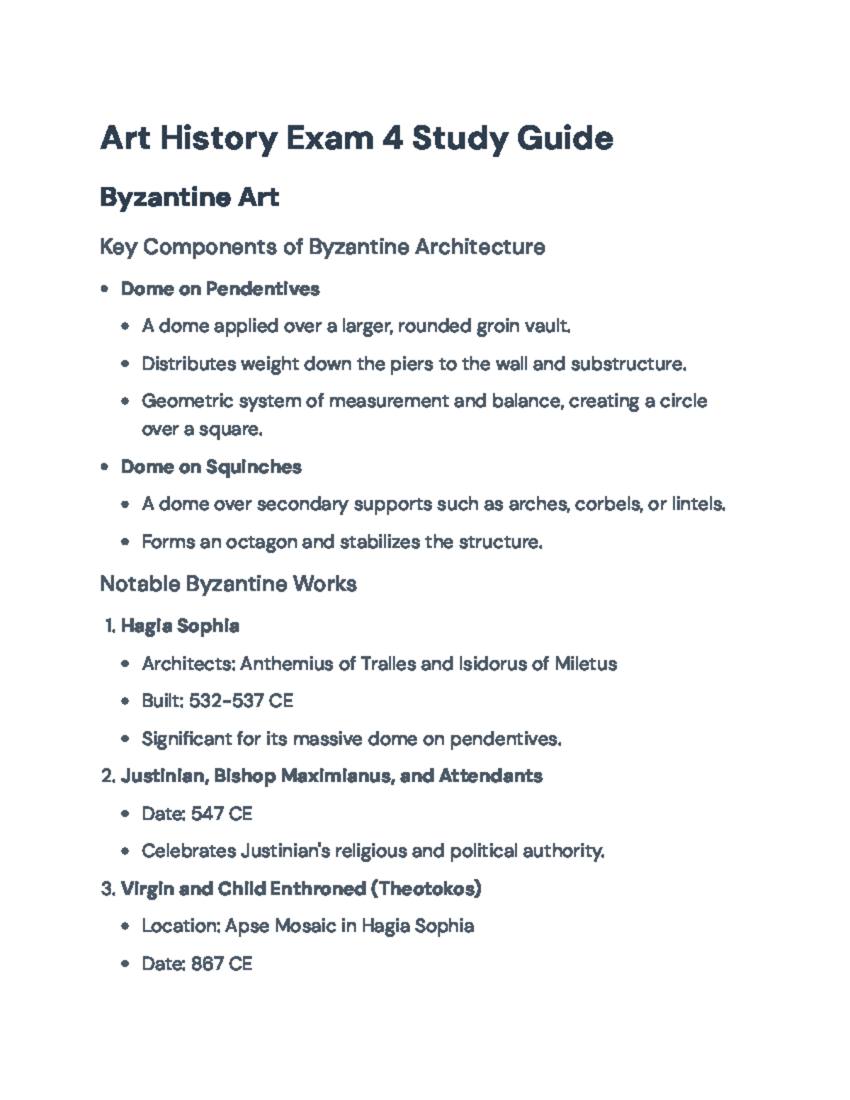 Art History Exam 4 Study Guide: Byzantine to Gothic Art Insights - Art ...