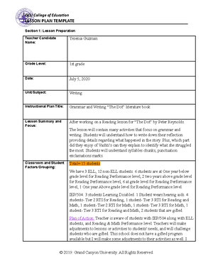 [Solved] Grade Level 2nd Grade Date UnitSubject Reading Instructional ...