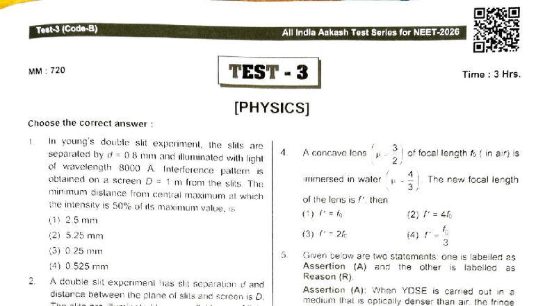 All India Aakash Test Series for MM: 720 - Comprehensive Study Guide ...