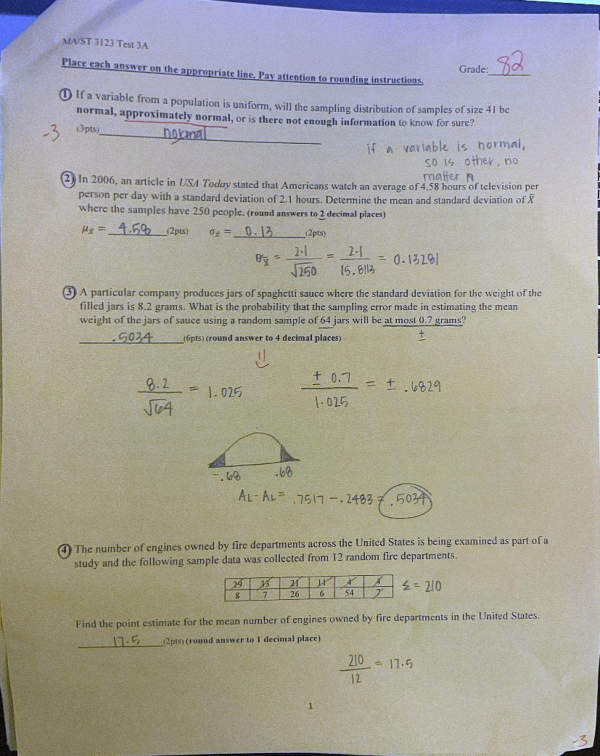 3123 Test 3A Practice Questions and Sample Solutions - Studocu