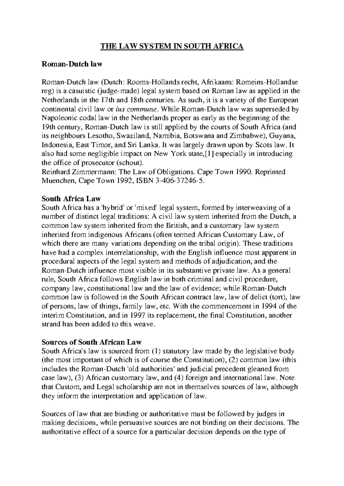 South African Law (SA Law): The Historical Context of Contract Law ...