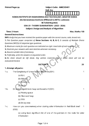 Design Thinking Paper - . NIET Printed Page:- Subject Code:- BCSE Roll ...