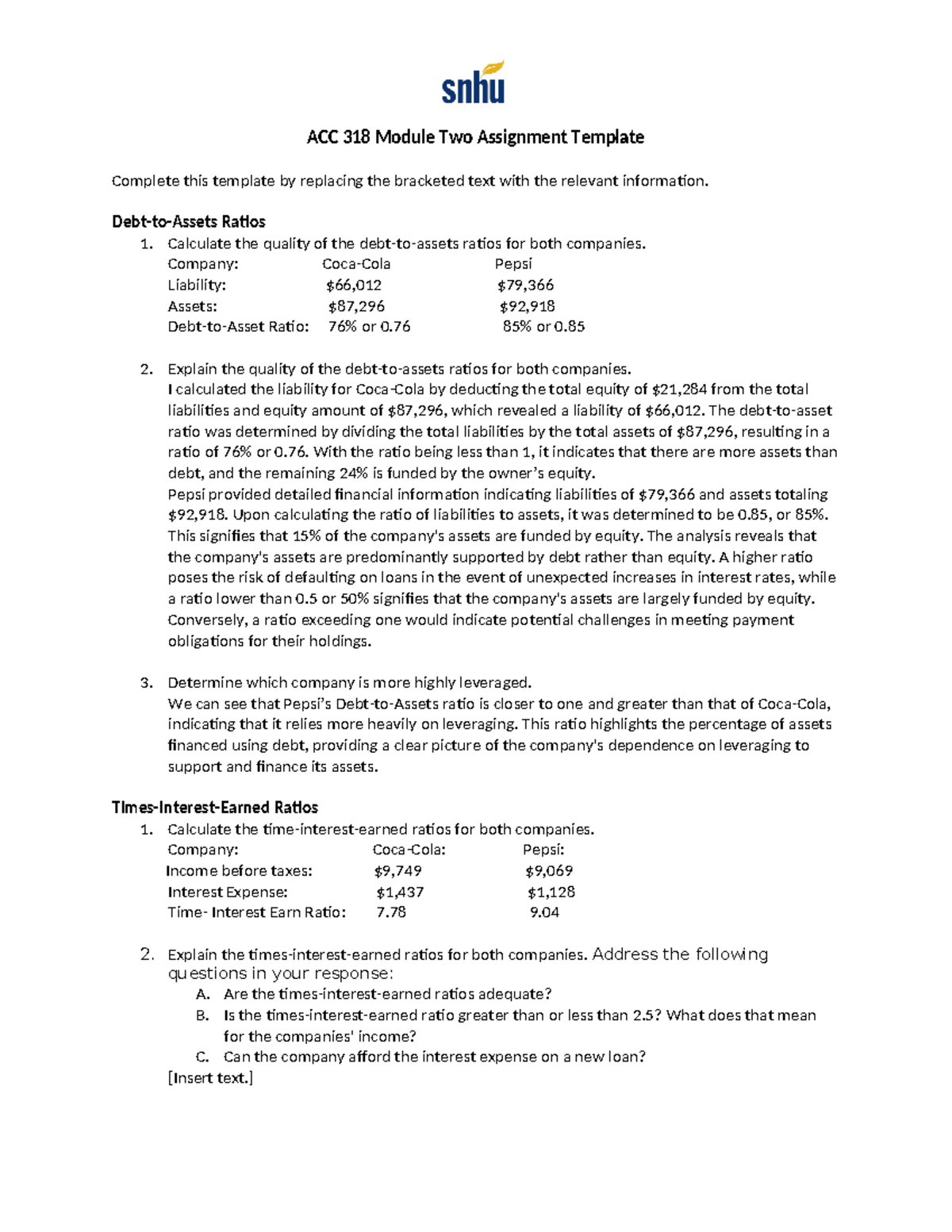 ACC 318 Module Two Assignment Template 1 - ACC 318 Module Two ...
