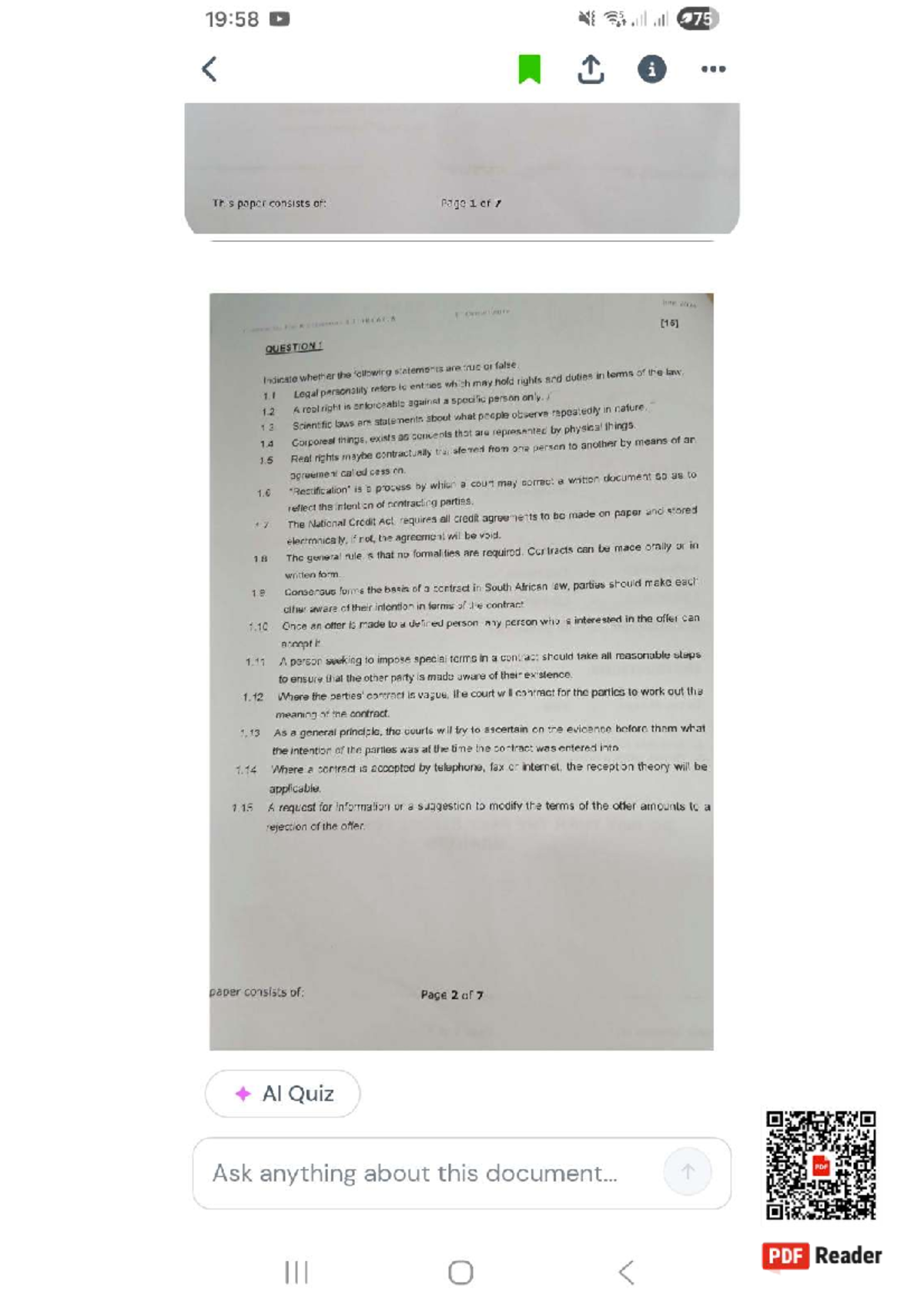 Law 101: Quiz on Contract Principles and Jurisdiction - Studocu