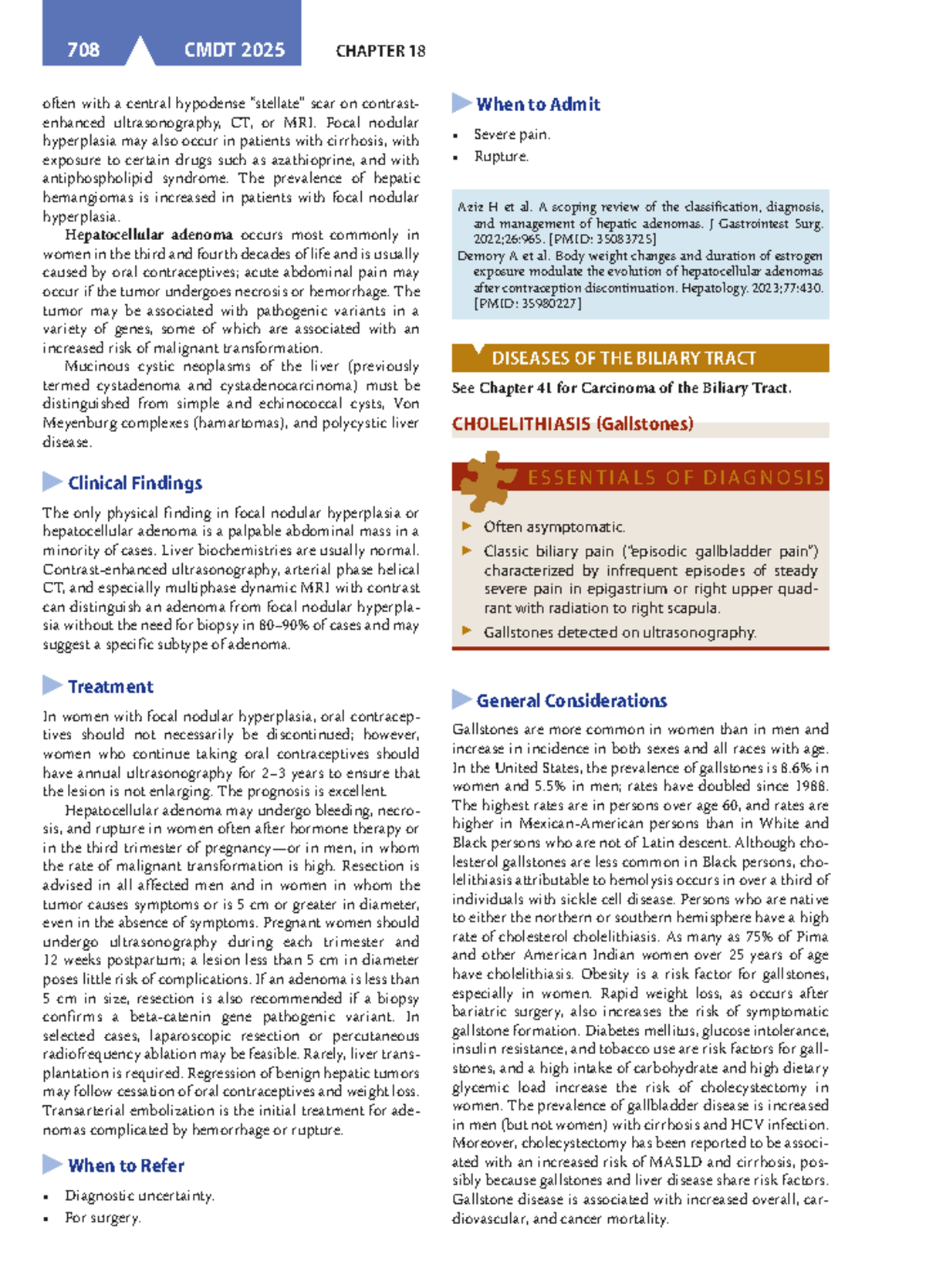 708 CMDT 2025 Chapter 18: Hepatic Tumors and Biliary Disorders Overview ...