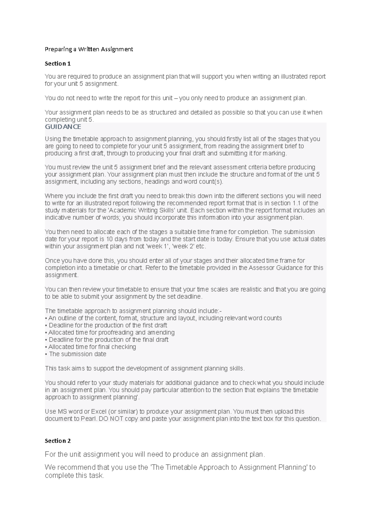 Unit 4 - Assignment Planning Guide for Unit 5 Report - Studocu