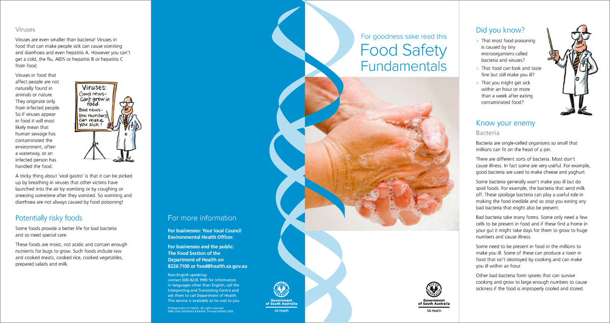Food Safety Fundamentals Pamphlet: Understanding Risks and Bacteria ...