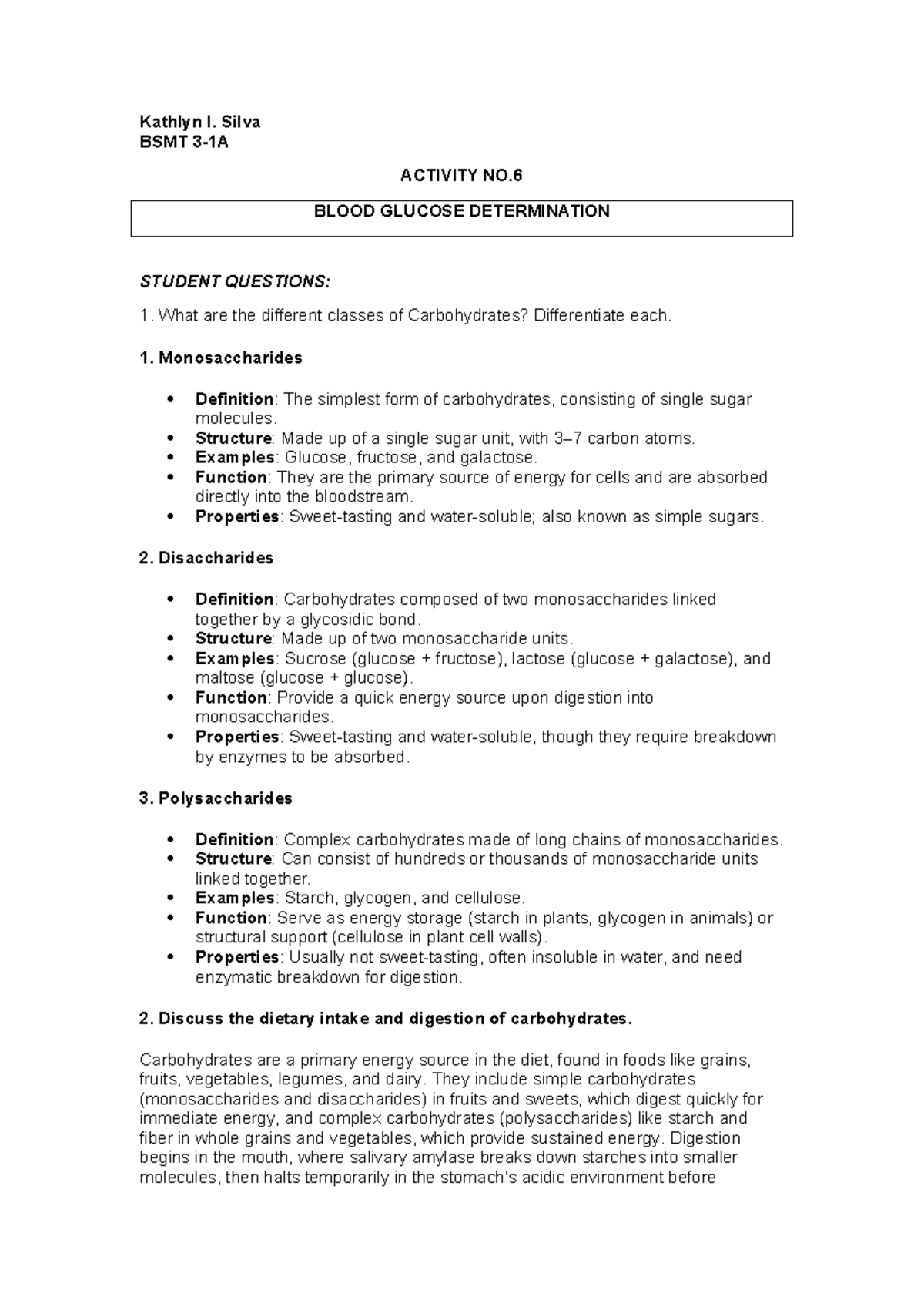 Activity 6 & 7: Blood Glucose Determination - BSMT 3-1A Lab Report ...