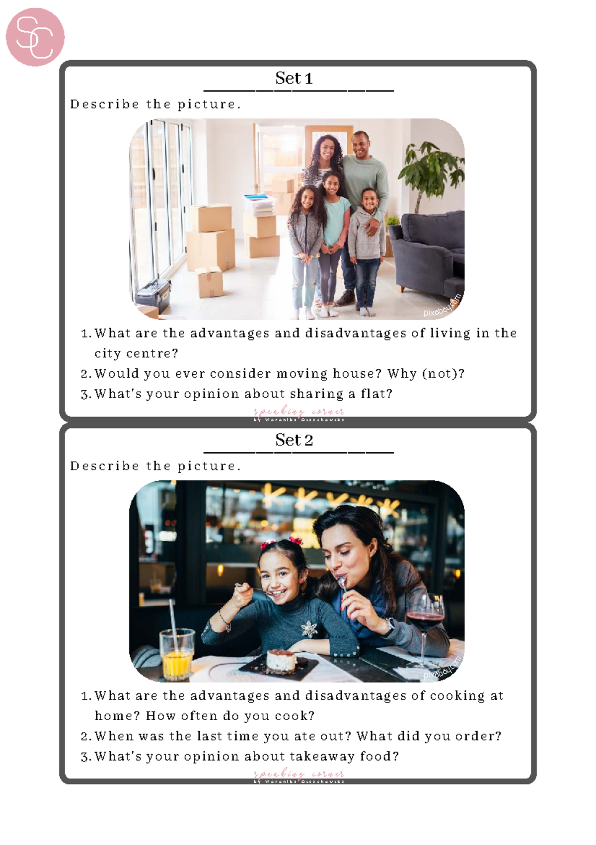 SC Speaking Cards B1 Freebie: Pros & Cons Discussion Prompts - Studocu