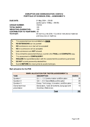 [Solved] Disruption and communication example - Disruption ...