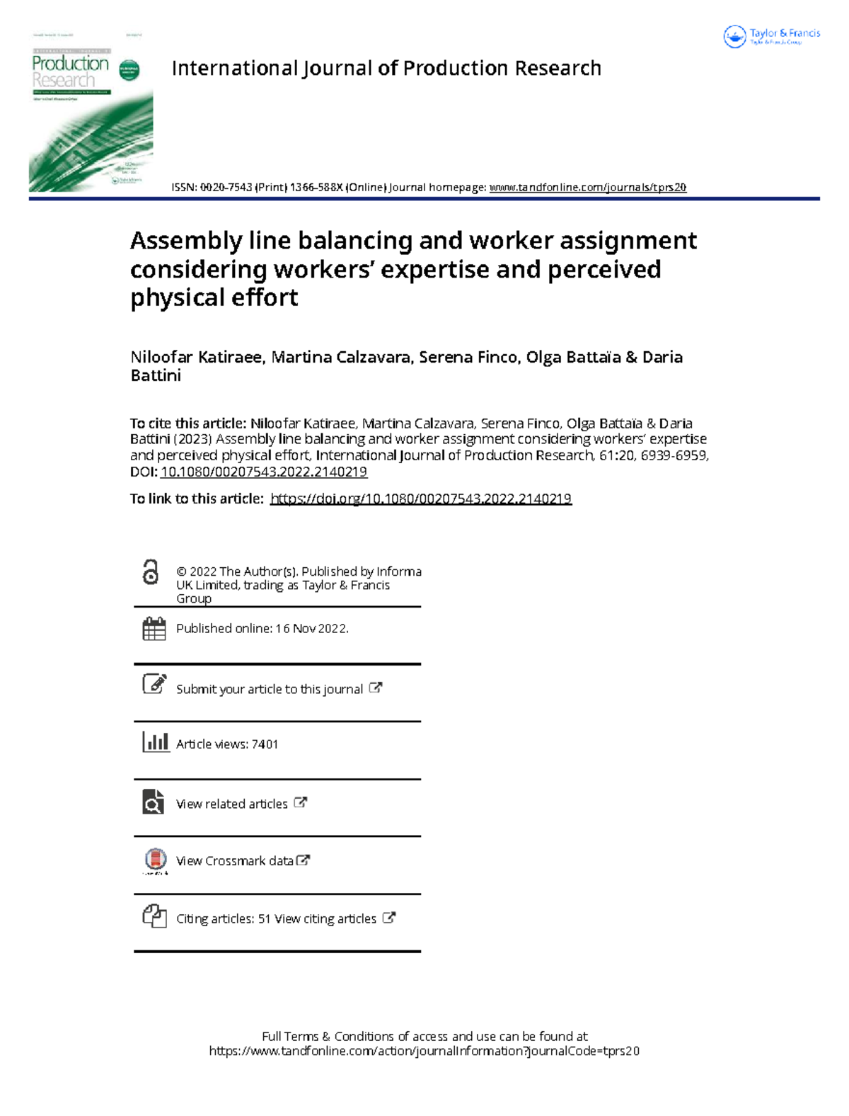 Assembly Line Balancing & Worker Assignment: Expertise & Effort ...