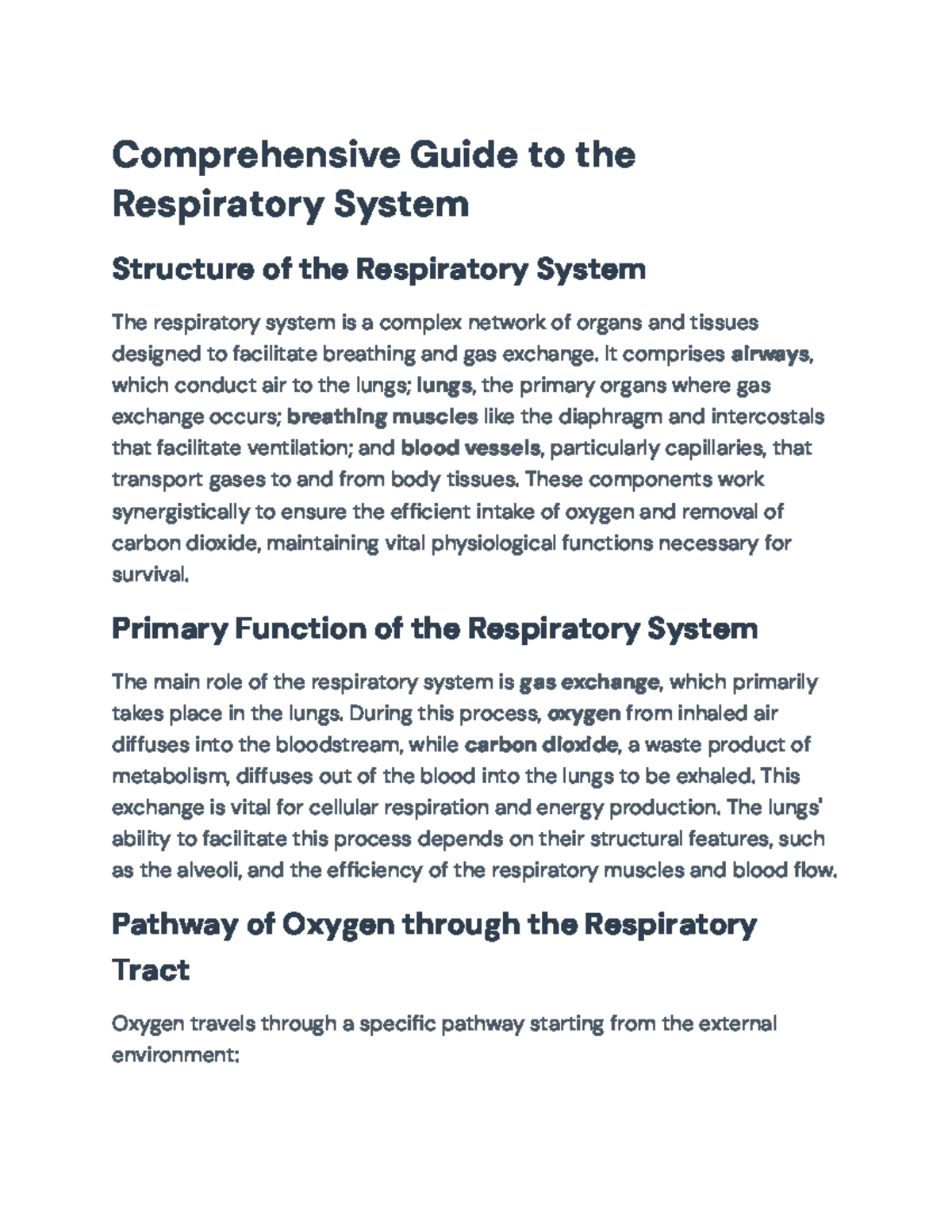 Comprehensive Overview of the Respiratory System: Structure & Function ...