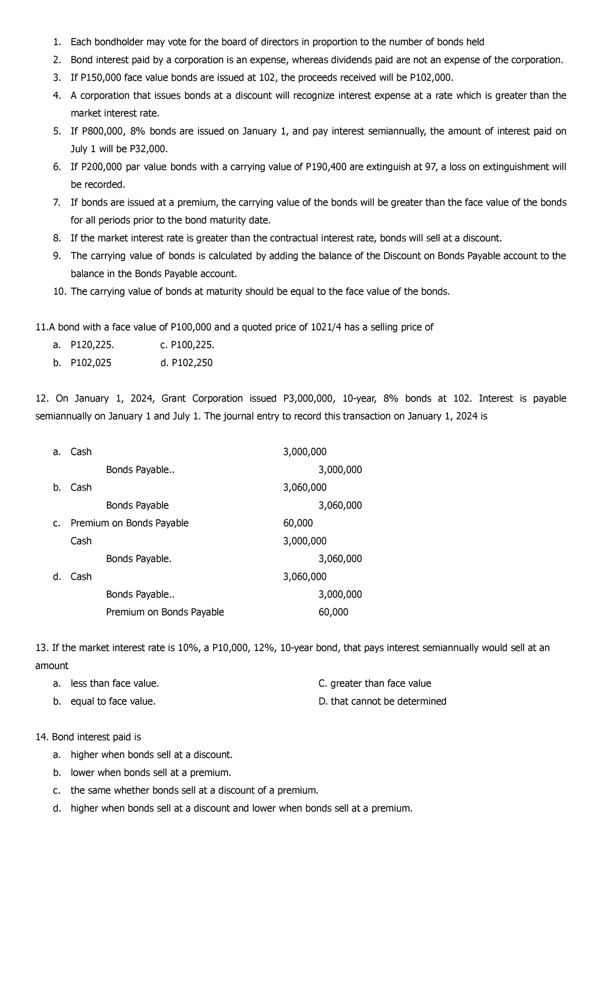 Intacc Bonds - Final Exam Notes on Bond Issuance and Interest - Studocu