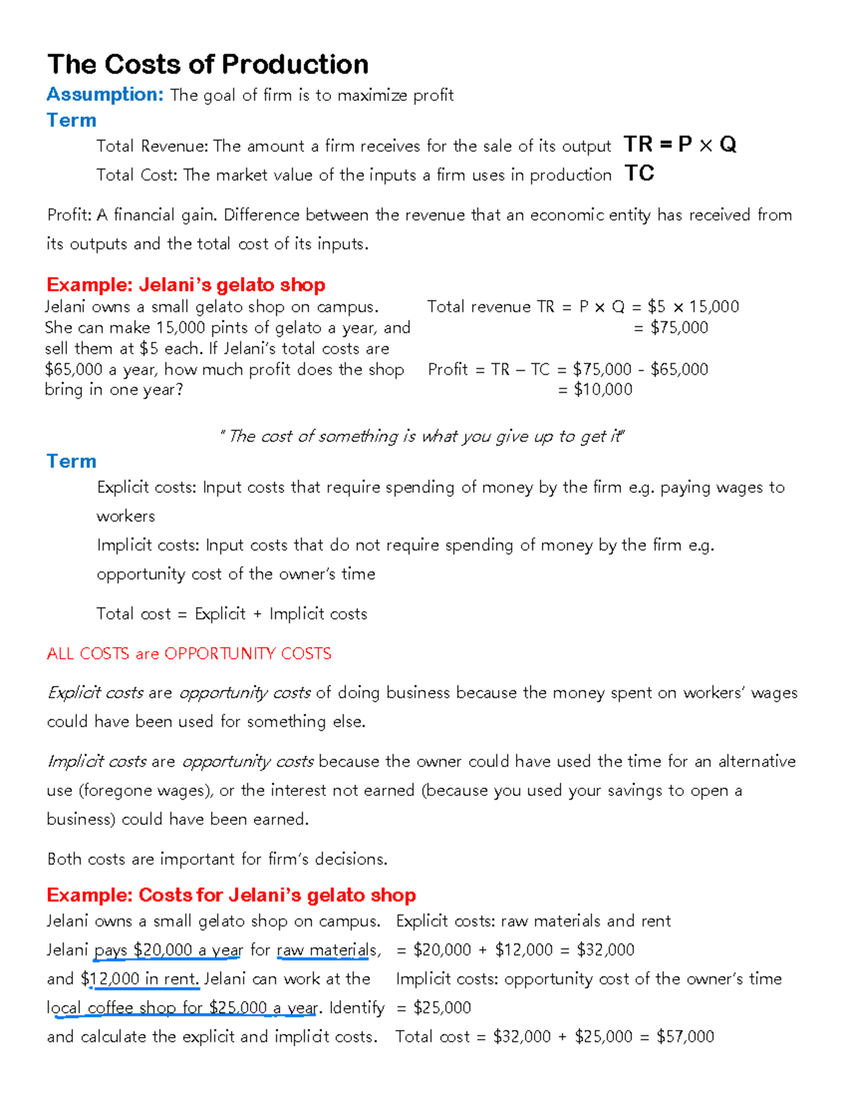 7 Key Concepts of Production Costs - Microeconomics 101 - Studocu