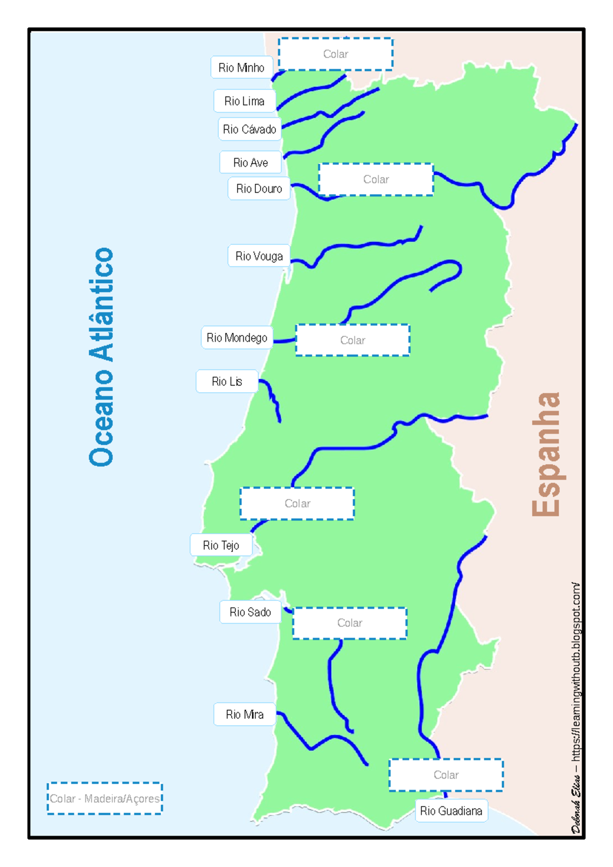 Principais Rios de Portugal ( Esquema Interativo) - Rio Minho Rio Lima ...