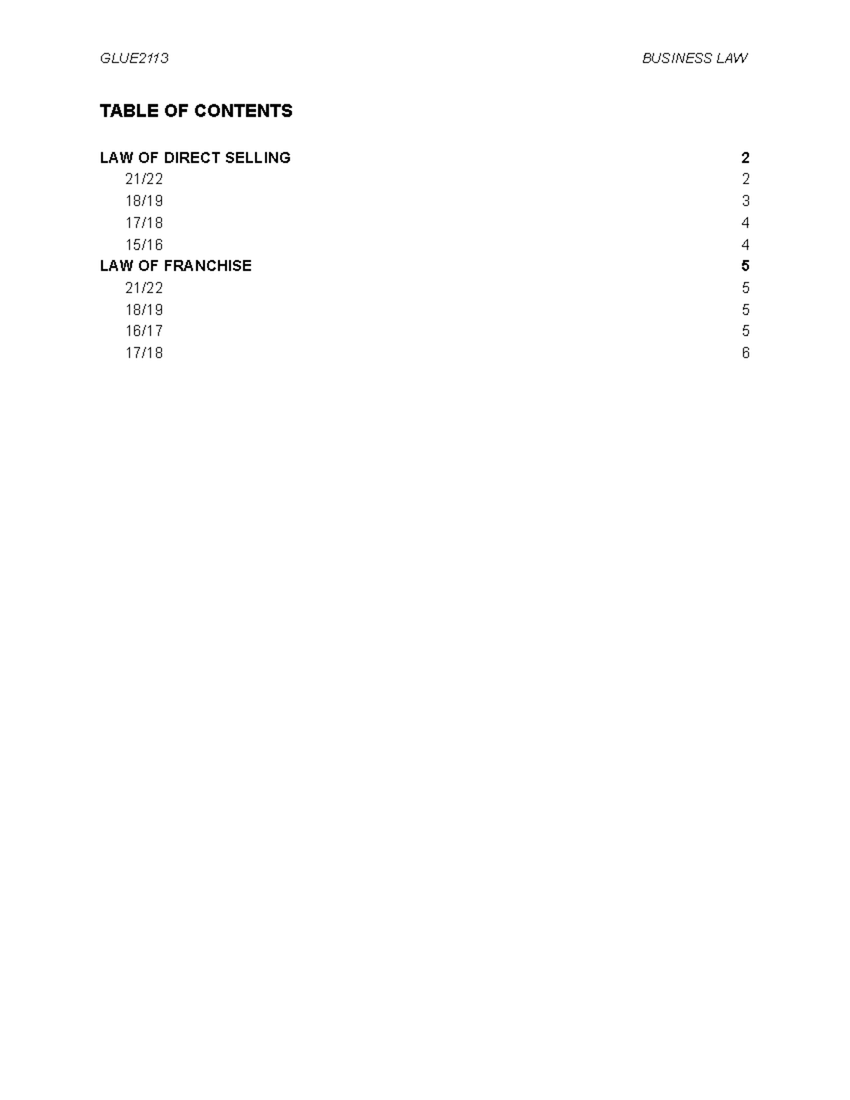 PAST YEAR Questions on Business Law (Actual Cases & DSA 1993) - Studocu