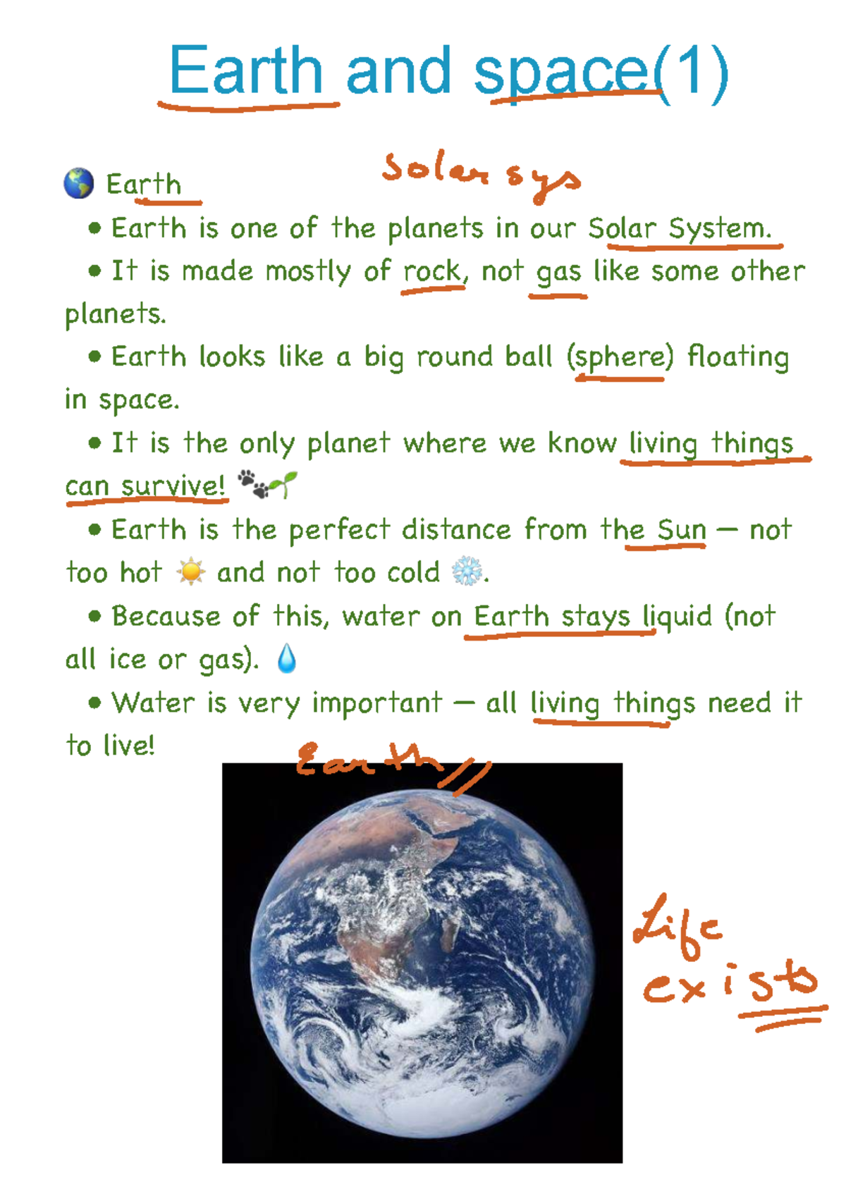 Earth and Space: Overview of Our Planet and Solar System - Studocu