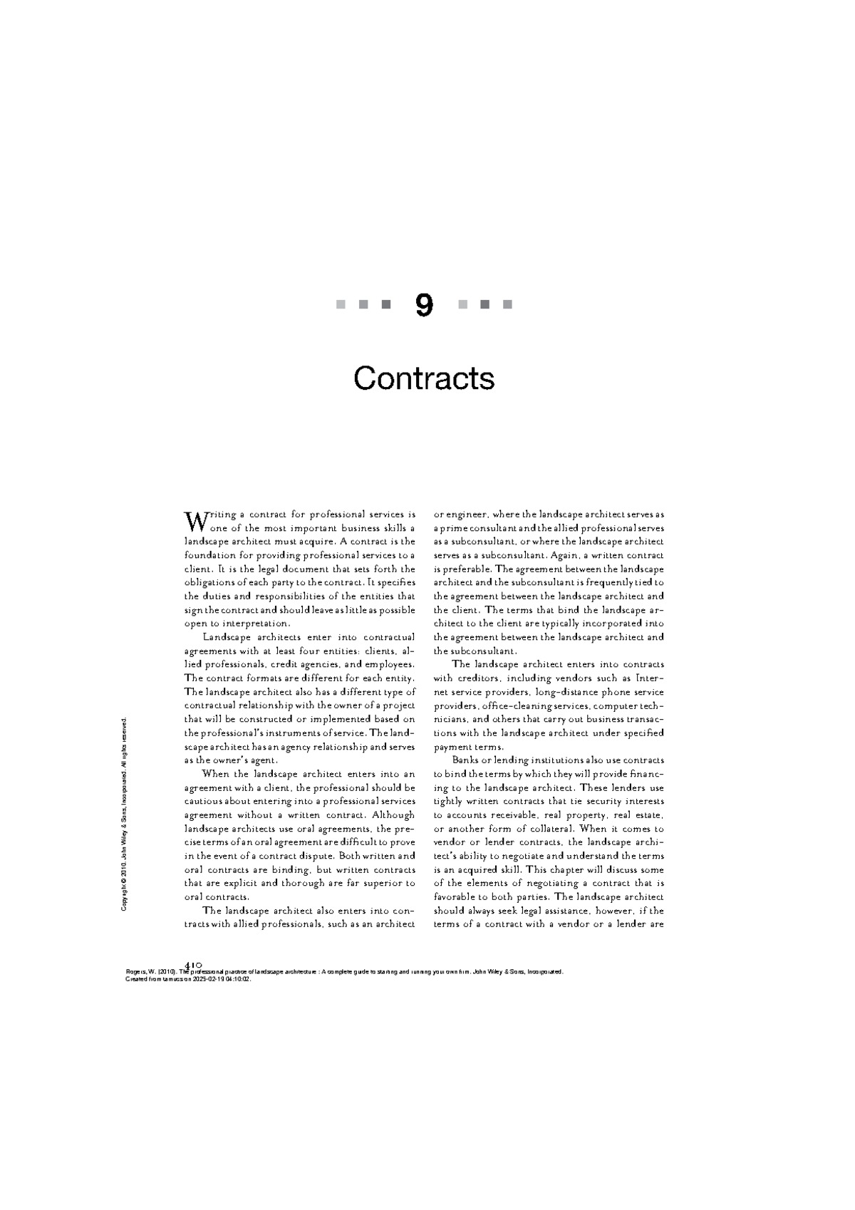Professional Services Contracts in Landscape Architecture: A Guide ...