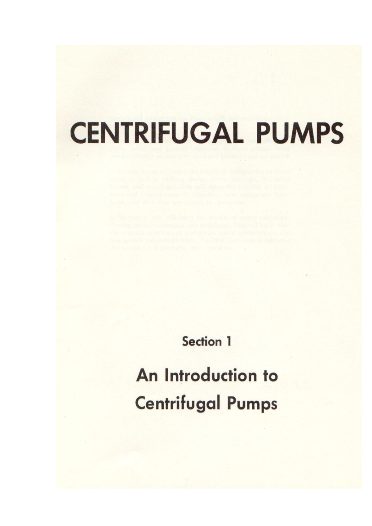 Centrifugal Pumps: Unit 1 - Introduction and Operation Overview - Studocu
