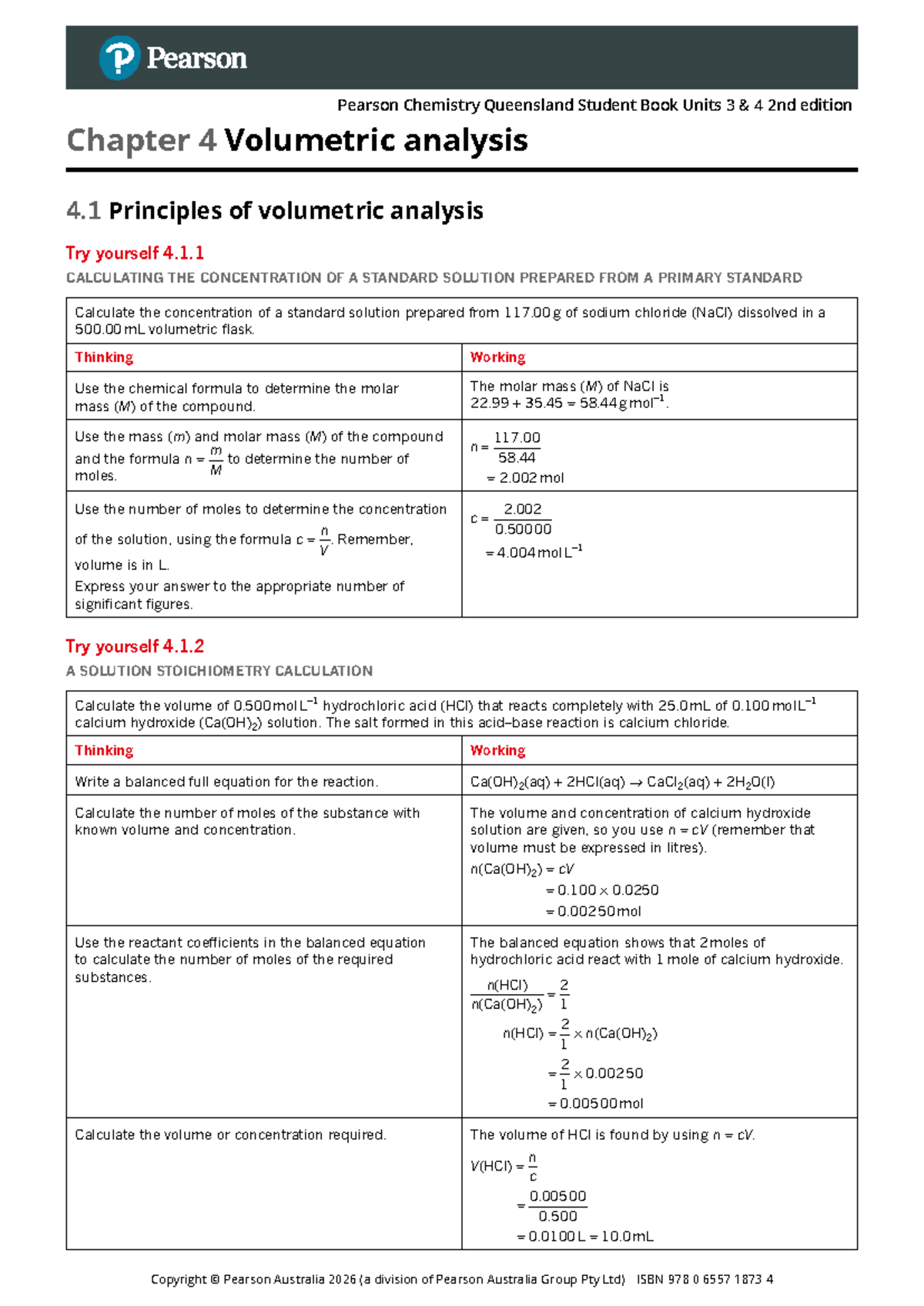 Pearson Chemistry Queensland Student Book Units 3 4 2nd Edition Chapter ...