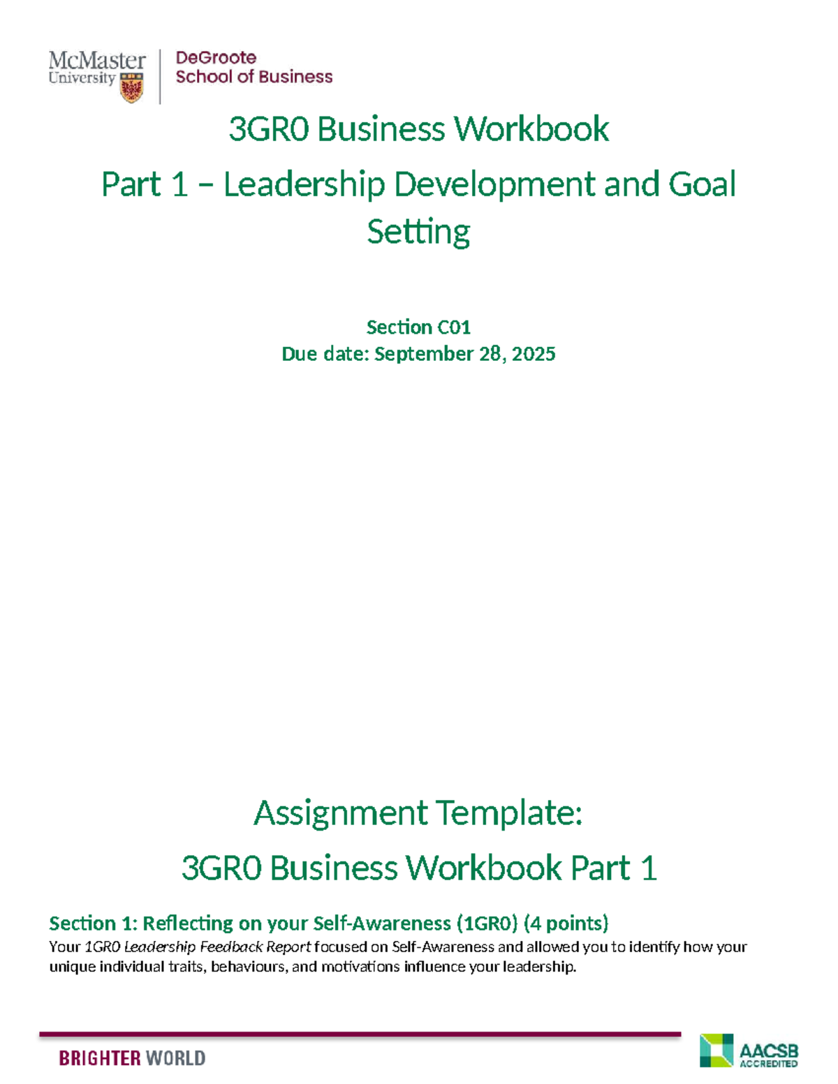 3GR0 Business Workbook Part 1: Leadership Development & Goal Setting ...