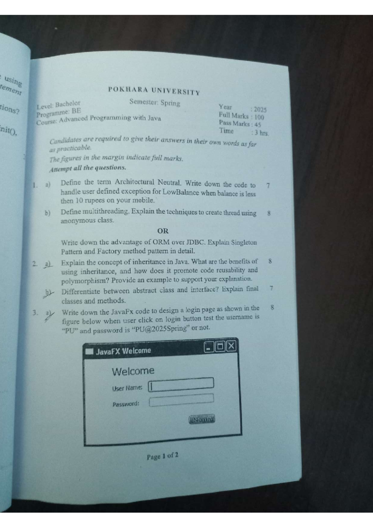 Java Past Year Exam Questions - Advanced Programming with Java (B.E ...