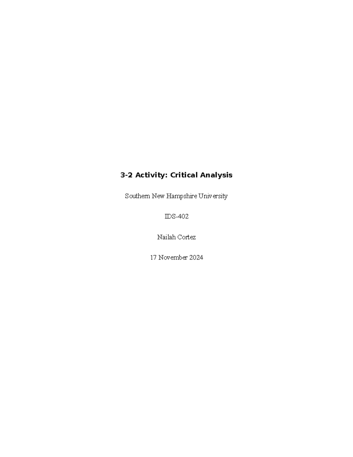 IDS-402 Module Three Activity: Critical Analysis of Obesity's Impact ...