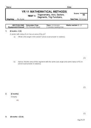 Maths Methods - Grade: 11 - Western Australian Certificate of Education ...