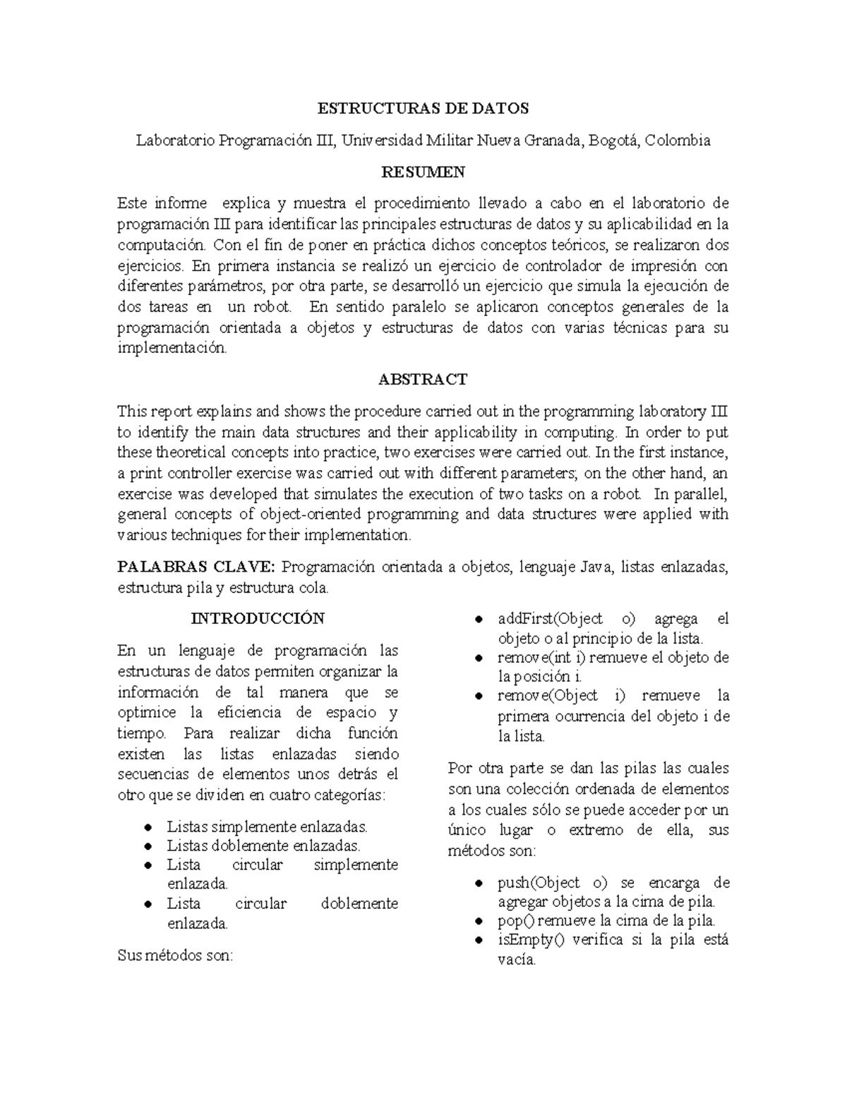 Informe 4 Programacion III subir - ESTRUCTURAS DE DATOS Laboratorio ...