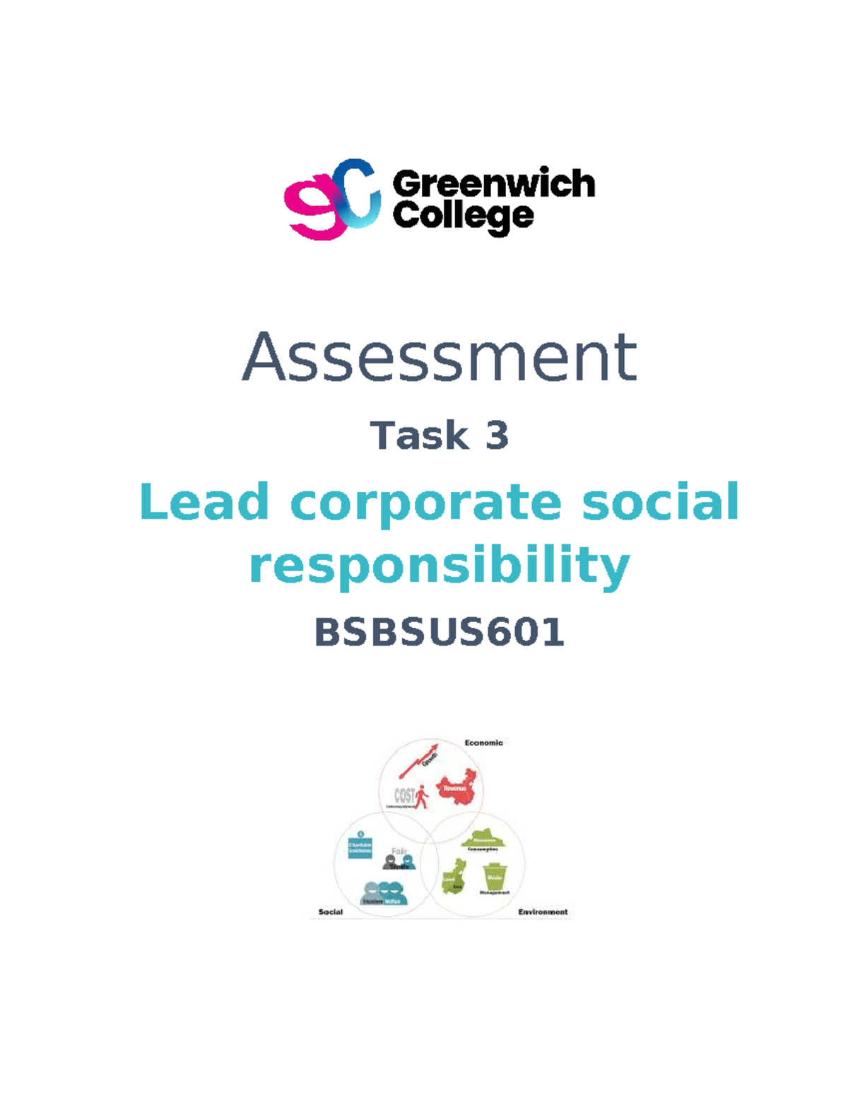 BSBSUS601 - Assessment Task 3: Corporate Social Responsibility ...