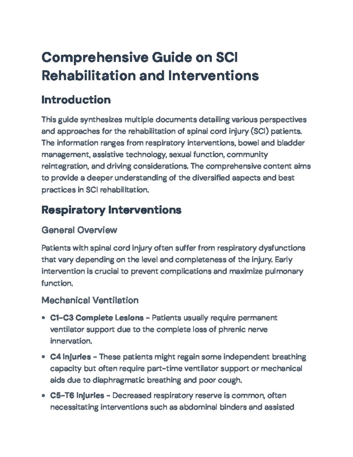 Comprehensive Guide on Spinal Cord Injury Rehabilitation (SCI ...