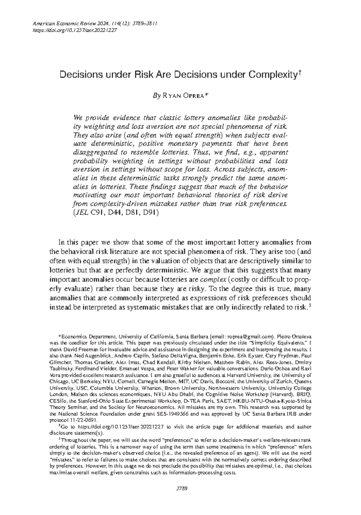 Oprea+2024+Decisions+under+Risk+Are+Decisions+under+Complexity ...