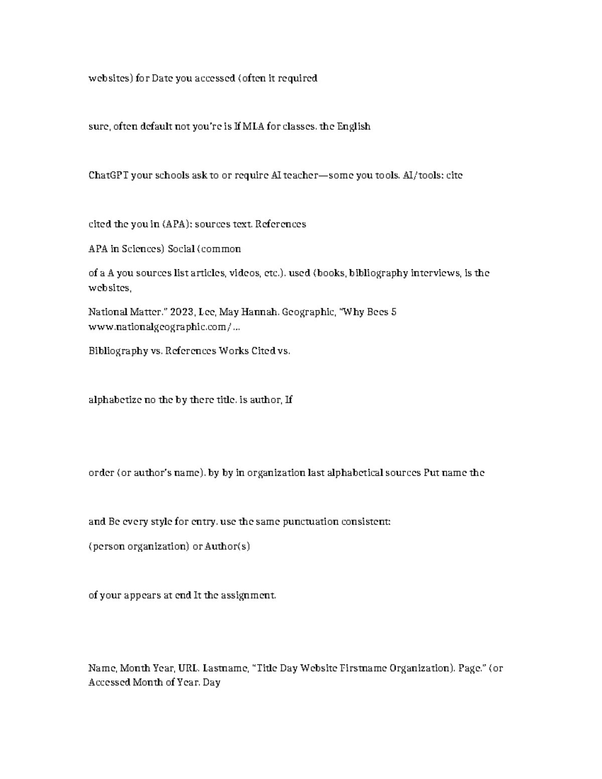Engl Essay Notes Week 1: Citing Sources in MLA & APA - Studocu
