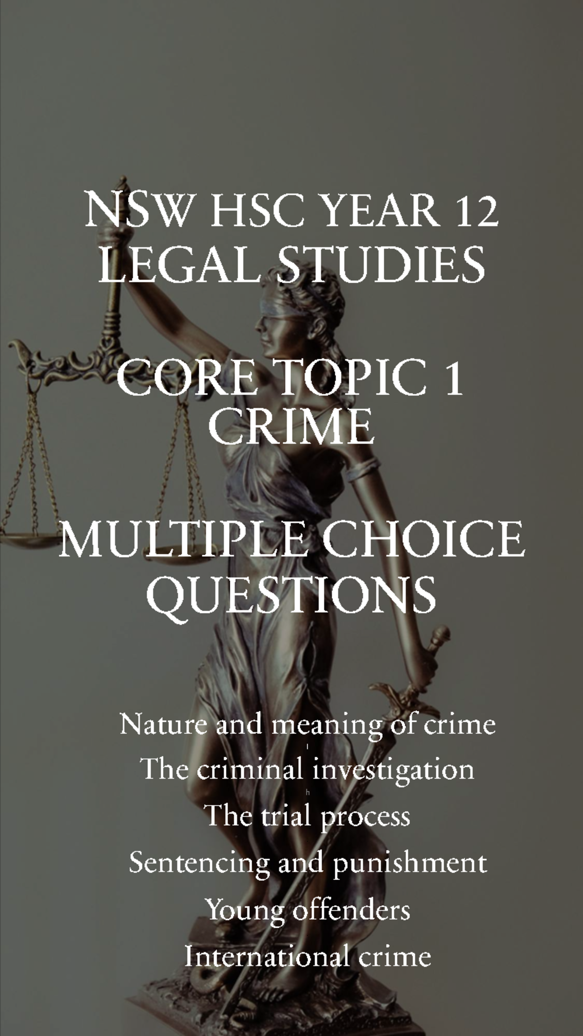HSC Legal Studies Year 12: Crime Multiple Choice Questions Guide - Studocu